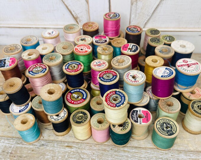 Vintage Wooden Thread Spools, 83 Spools, Vintage Wood Wooden Thread ...