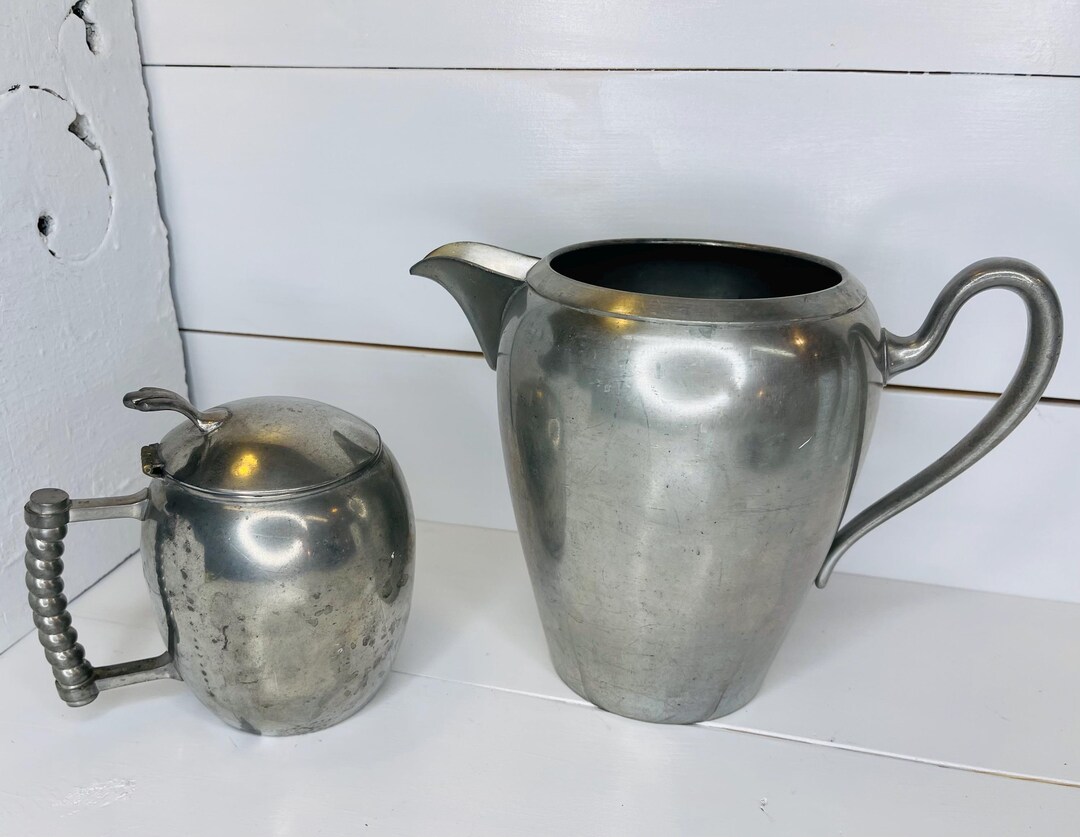 Vintage Pewter Water Pitcher, Vintage Pewter Large Cup, Royal Solid ...