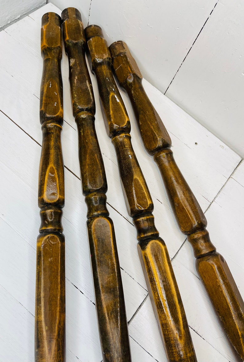 Shabby Wood Spindle Post Table Leg, Shabby Spindle, Vintage Support ...