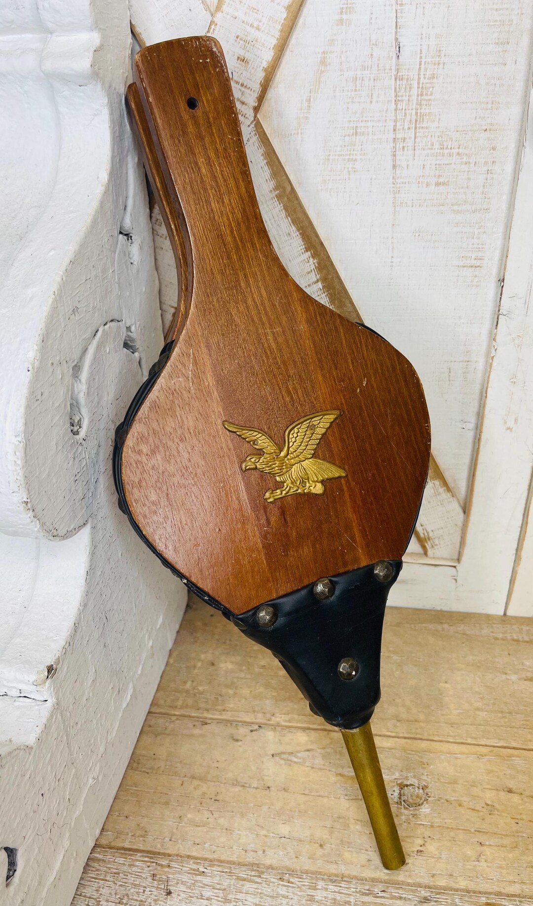 Vintage Wood and Leather Fire Bellow, Vintage Ship Fire Bellow, Vintage ...