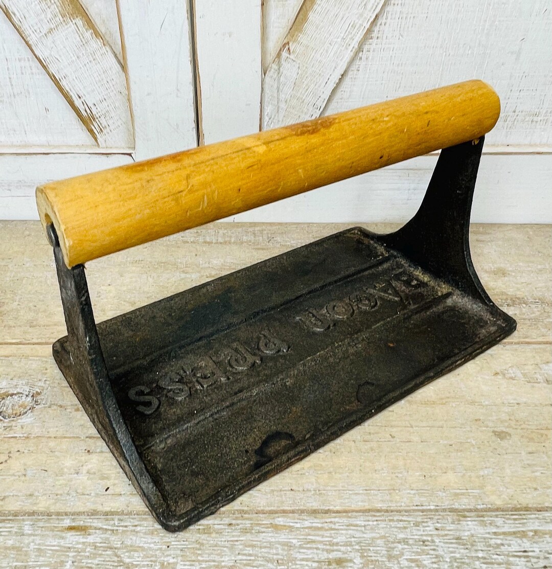 Vintage Wooden Handle Bacon Press, Retro Wooden Handle Bacon Press ...