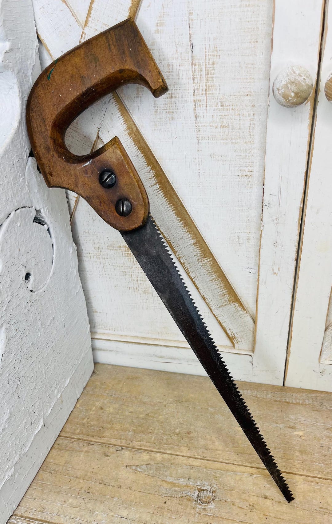 Vintage Hand Tool, Vintage Wooden Handle Saw, Vintage Hand Saw, Antique ...