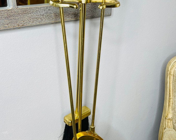 Vintage Brass Fireplace, Set of 4 Fireplace Tools Fireplace Accessories ...
