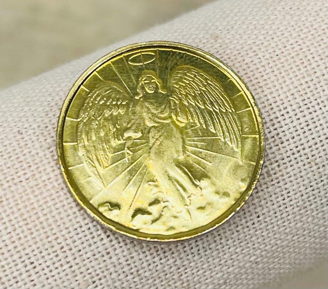 Vintage Gold Tone Good Luck Heavenly Guardian Angel With Halo, Vintage ...