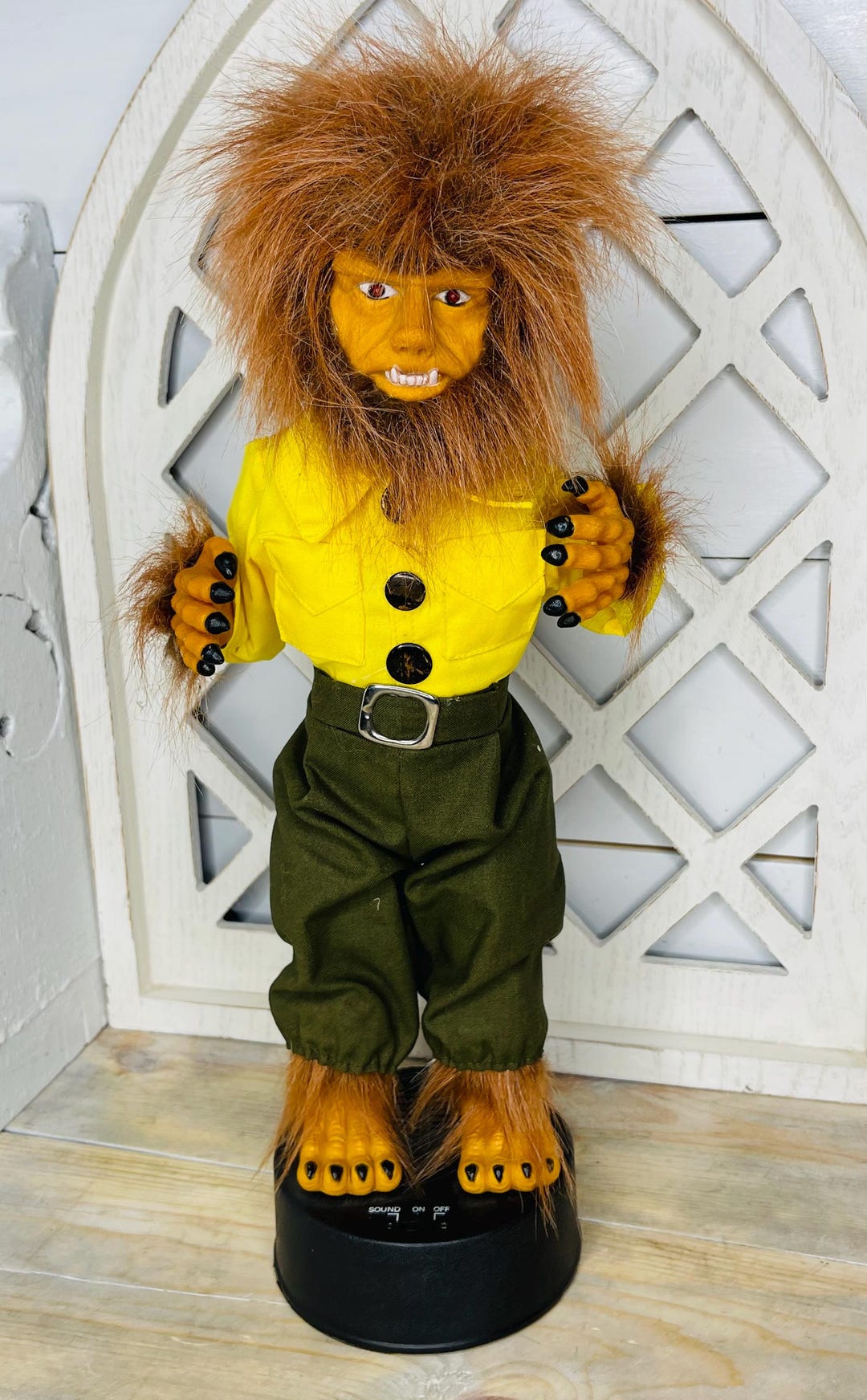 Vintage Tall Illuminated Werewolf Talking Statue, Dated 1992, Vintage ...