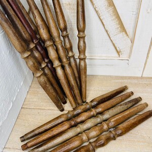 Vintage Salvaged Wood Spindles 9 Inches Long, Sold Separately, Vintage Turned Hardwood Spindles ...