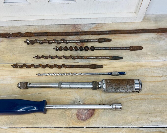 Vintage Rusty Drill Bit 8 Piece Set - Etsy