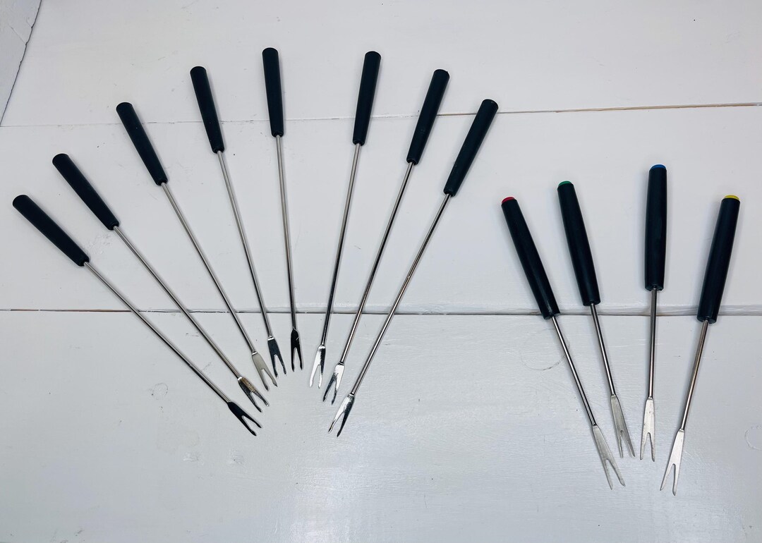 Vintage Set of Fondue Forks, Vintage Fondue Forks, Colorful Fondue ...