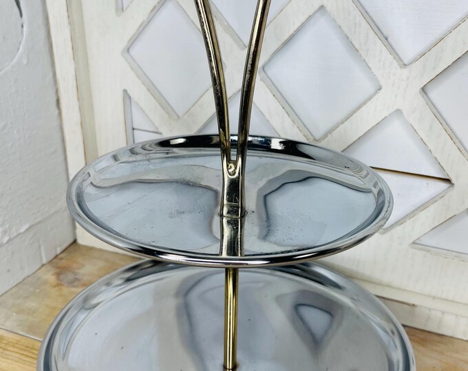 Vintage 2 Tier Kromex Serving Tray - Etsy