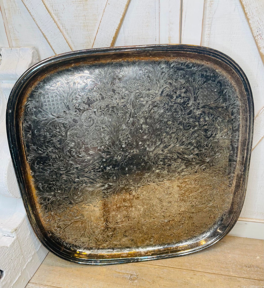 Vintage Oneida Silver Plated Serving Tray, Vintage Square Shaped Silver ...