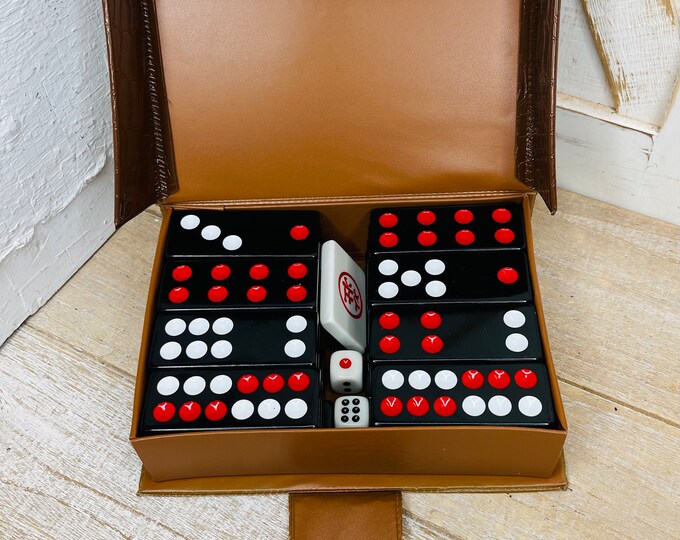 Vintage Travel Dominos Game Set, Vintage Dominos Game - Etsy
