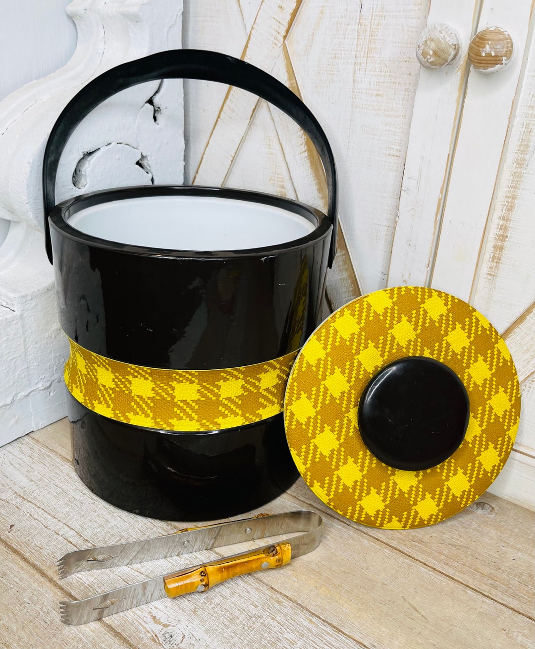 Retro Ice Bucket, Retro Boho Ice Bucket, Ice Bucket, Mid Century Modern ...