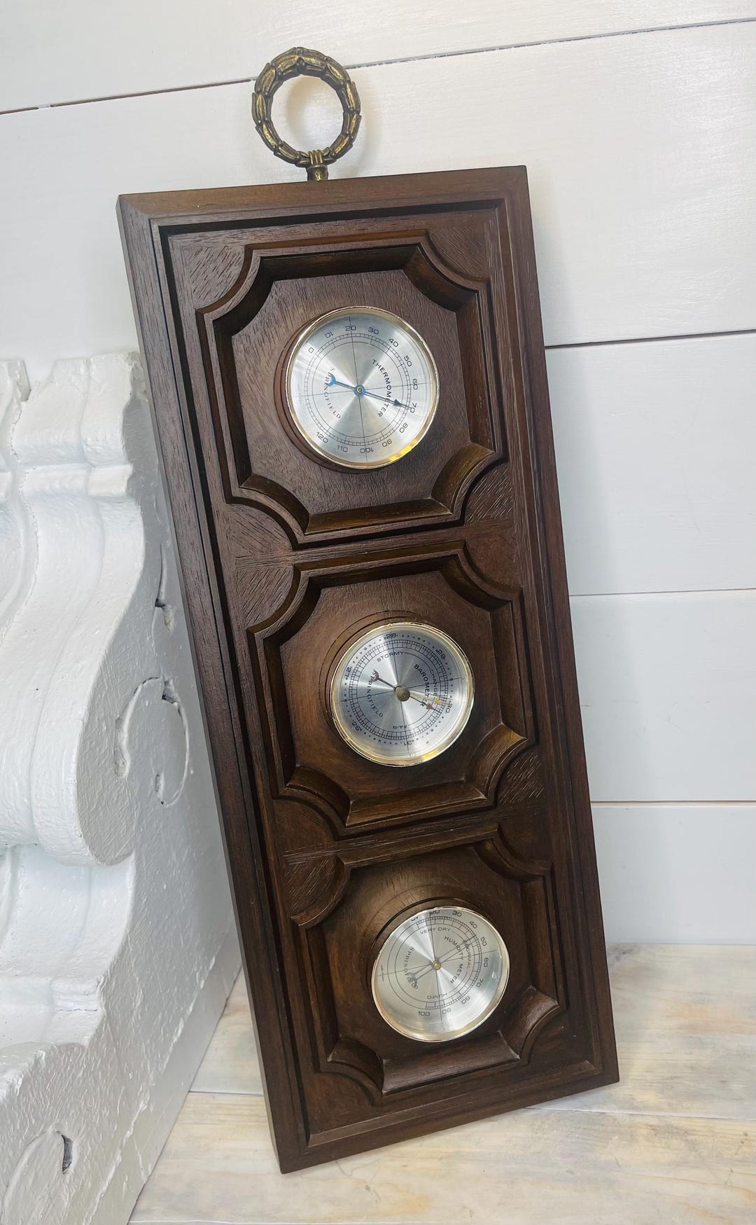 Vintage Springfield Plastic Wood Inspired Frame Weather Station ...