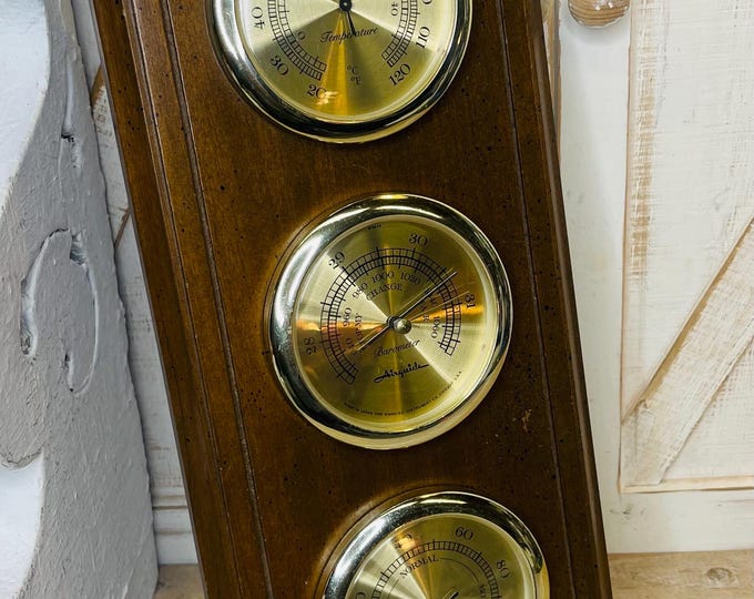 Vintage Springfield Plastic Wood Inspired Frame Weather Station ...