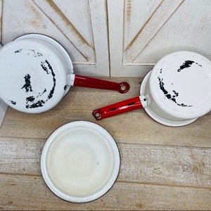 Vintage White Enamel Pot, Sold Separately, Vintage White Enamel Pot ...