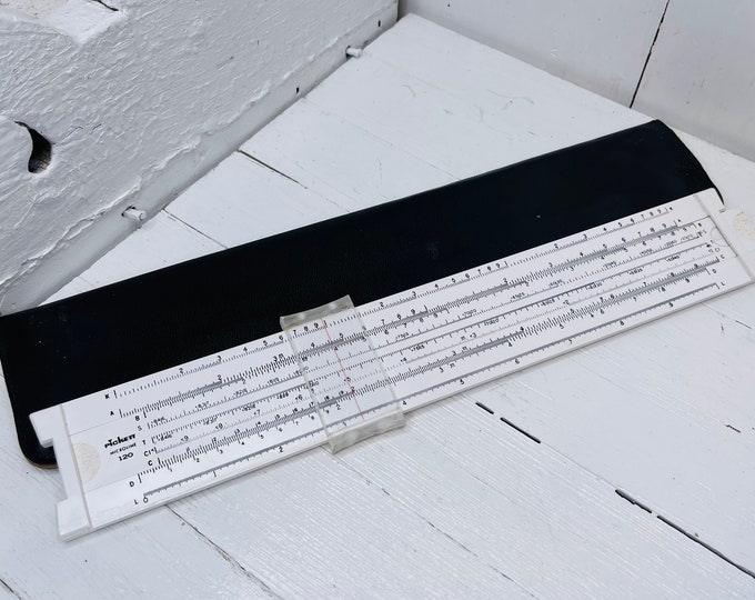 Vintage Plastic Sliding Ruler With Case, Retro Plastic Slide Ruler - Etsy