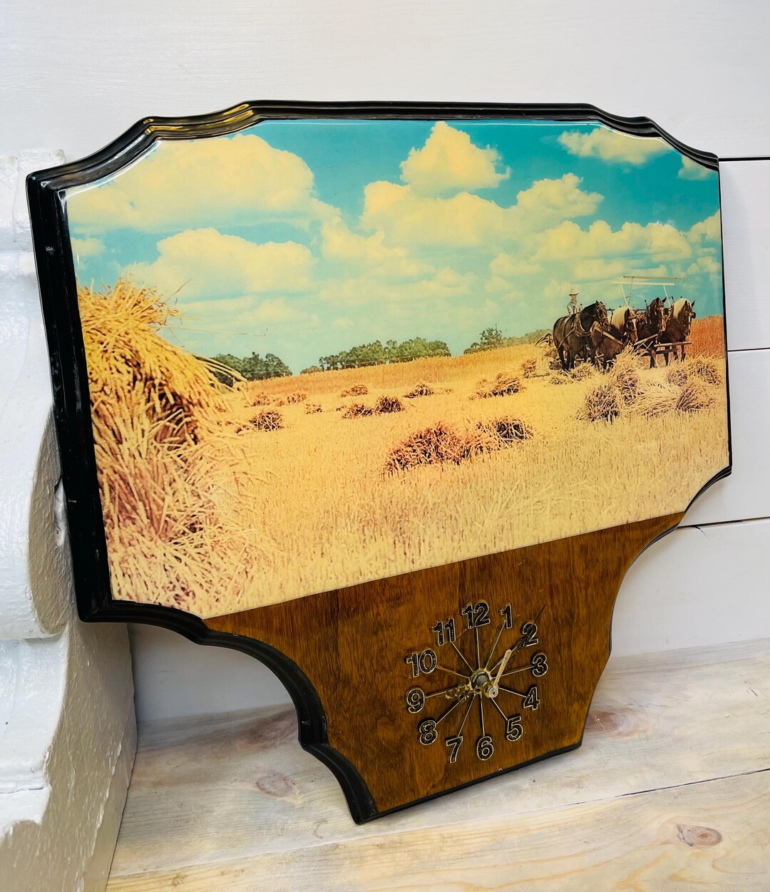 Retro Cowboy Large Wall Clock, Reto Wild West Clock, Vintage Cowboy ...