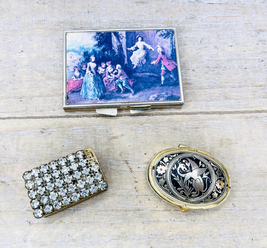 Vintage Small Metal Pill Box, Vintage Small Pocket Pill Case, Vintage ...