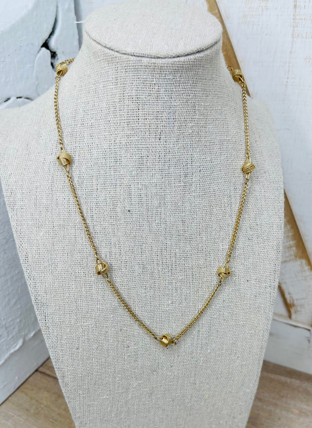 Vintage Gold Color Necklace Vintage 1980s Necklace Vintage - Etsy