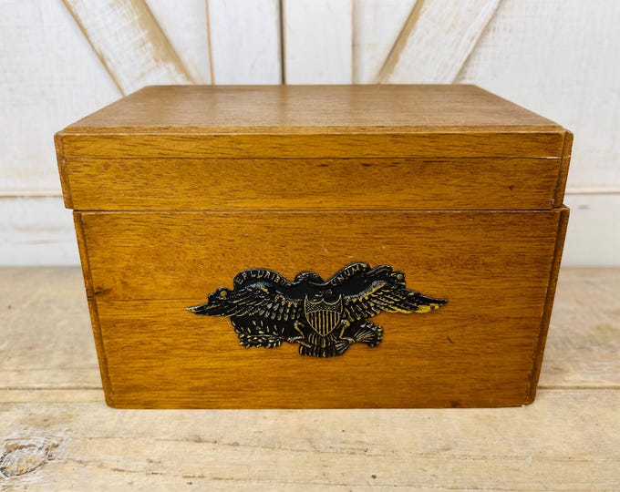 Vintage Recipe Wooden Box, Vintage Recipe Box, Vintage Wooden Recipe Box, Wooden Recipe Box ...