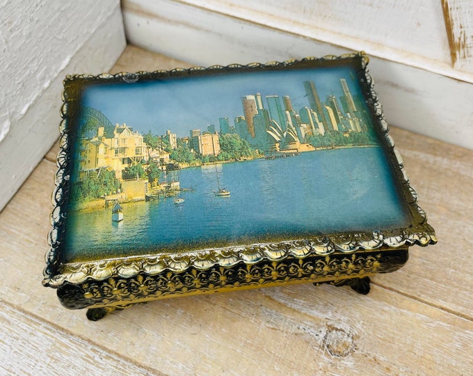 Vintage Metal Jewelry Box, Vintage Jewelry Box, Antique Jewelry Box - Etsy