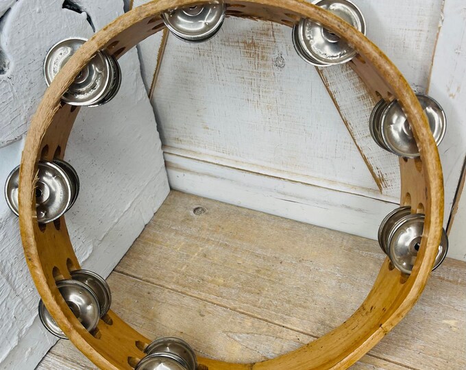 Vintage Tambourine Double Roll, Tambourine, Vintage Tambourine, Wooden ...