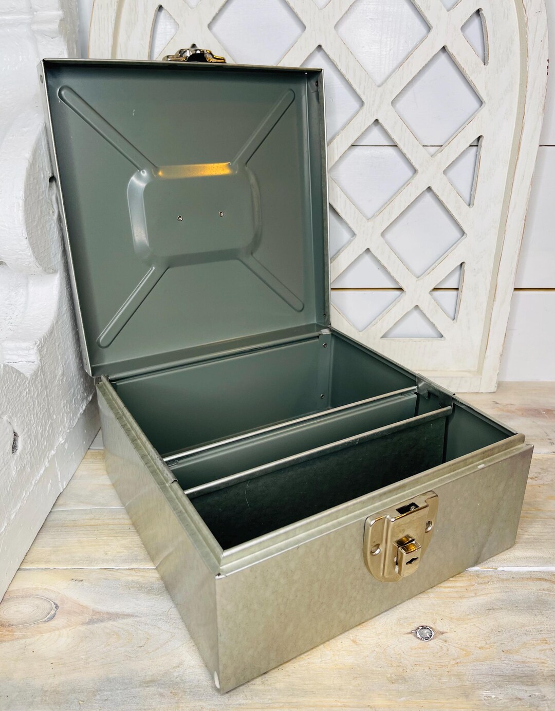 Vintage Stanford Metal Office Box, Vintage Gray Metal Box, Vintage ...