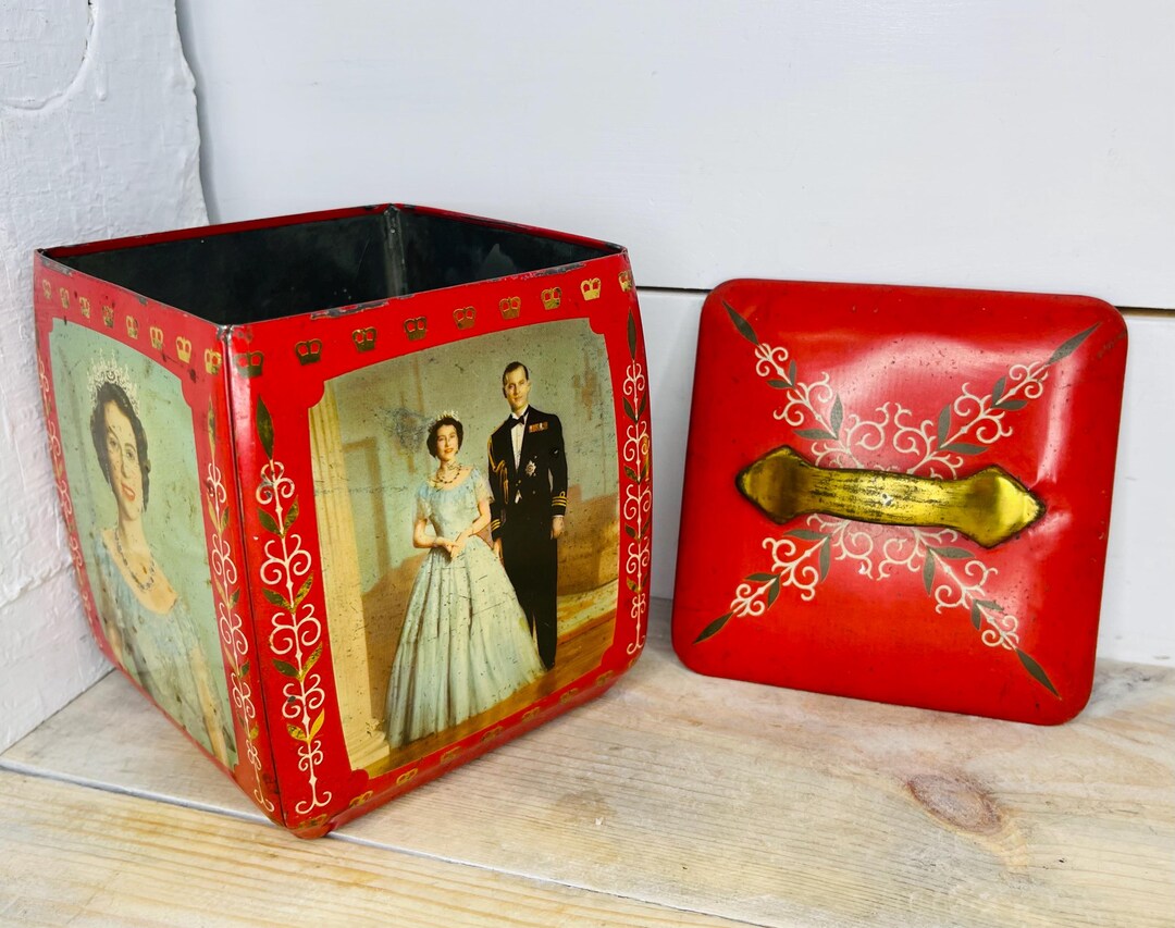 Vintage Edward Sharp & Sons Tin Can Commemorating Coronation of Queen ...
