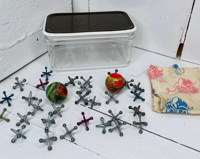 Vintage Metal Jacks Game Set Retro Toys, Vintage 1950's Metal Jacks ...