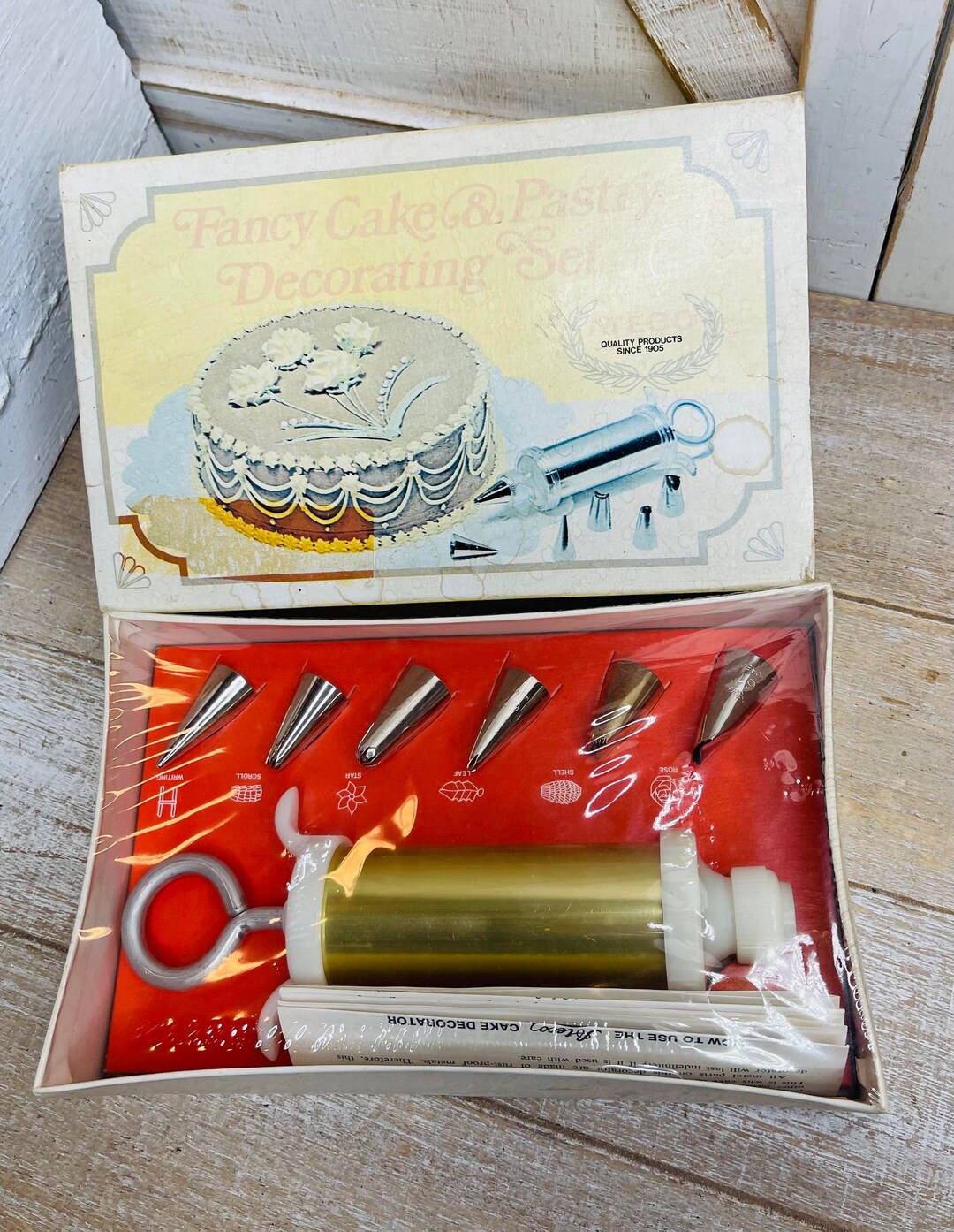 Vintage ATECO Fancy Cake and Pastry Decorating Set Syringe, Vintage ...