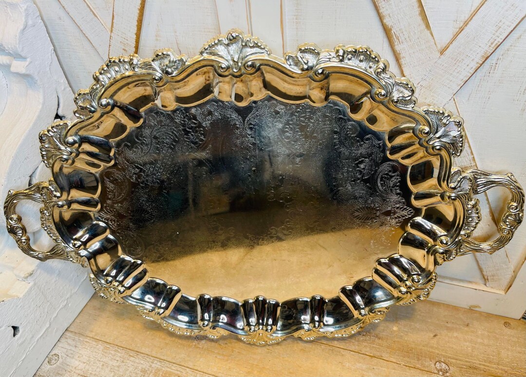 Vintage International Silver Co. Silver Plated Serving Tray, Vintage ...