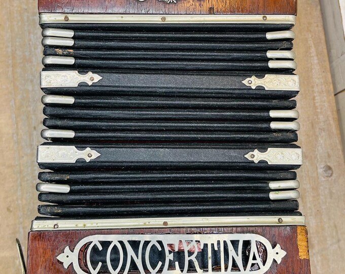 Vintage Wooden Concertina Accordion, F. Lange Chemnitz Saxony Co ...