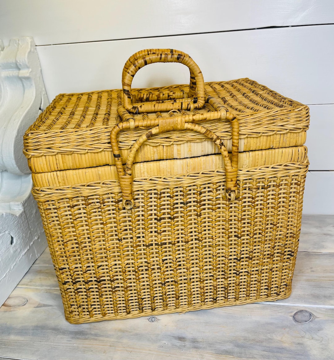 Vintage Picnic Basket, Vintage Picnic, Antique Picnic Basket, Antique ...