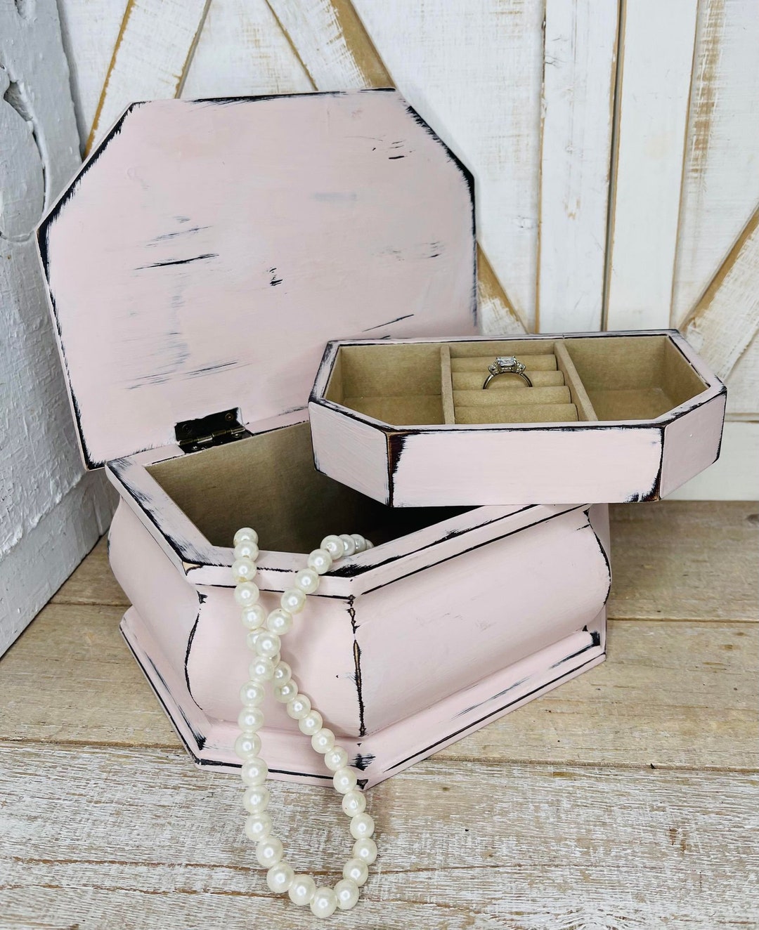 Vintage Light Pink Upcycled Jewelry Box, Sold Separately, Vintage ...