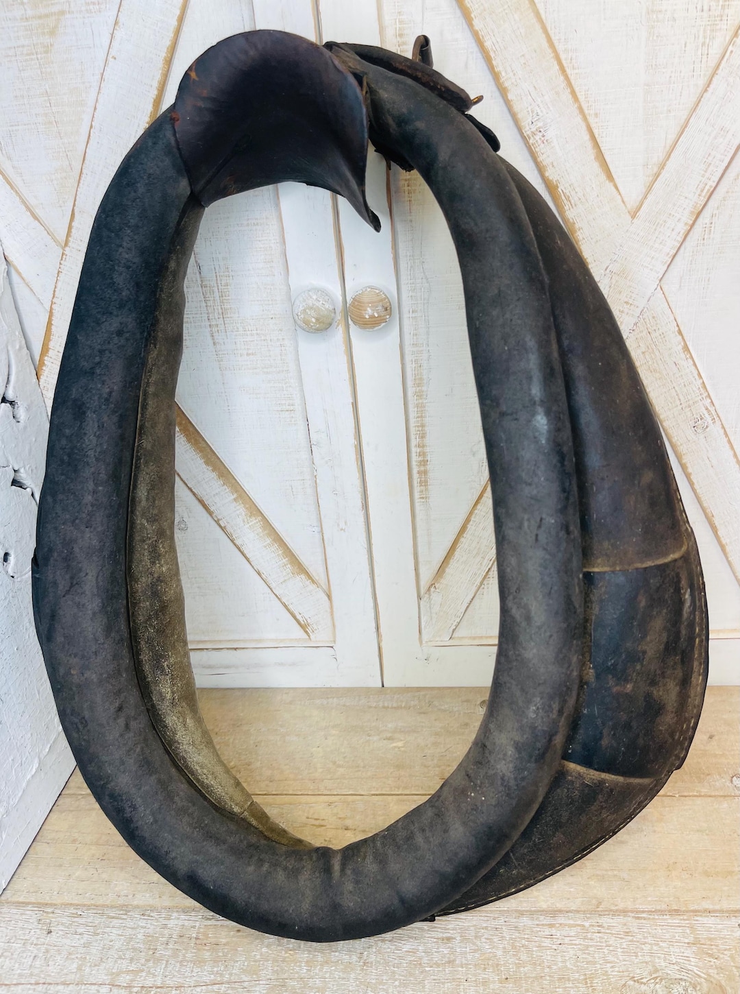 Vintage Horse Collar, Vintage Leather Horse Collar, Vintage Leather ...