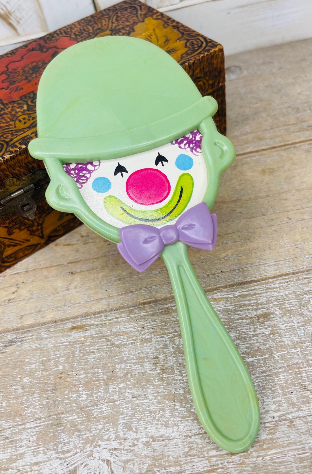 Vintage Child Clown Mirror, Vintage Plastic Clown Vanity Mirror, Retro ...