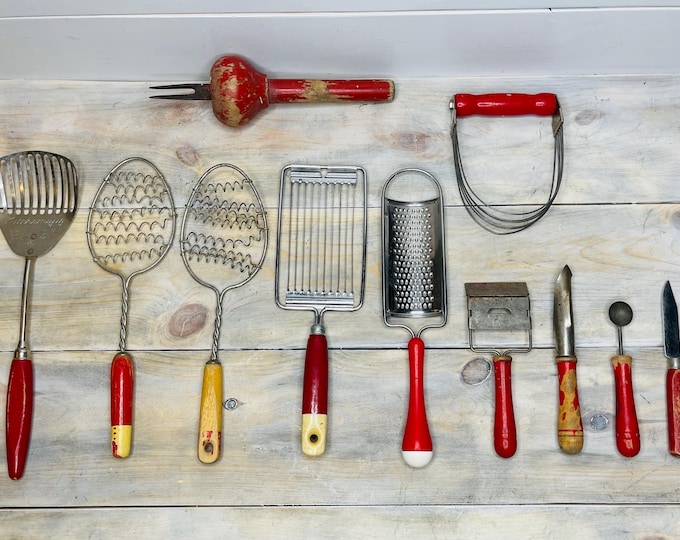 Vintage Strainer, Vintage Farmhouse Kitchen Utensils, Vintage Utensils ...