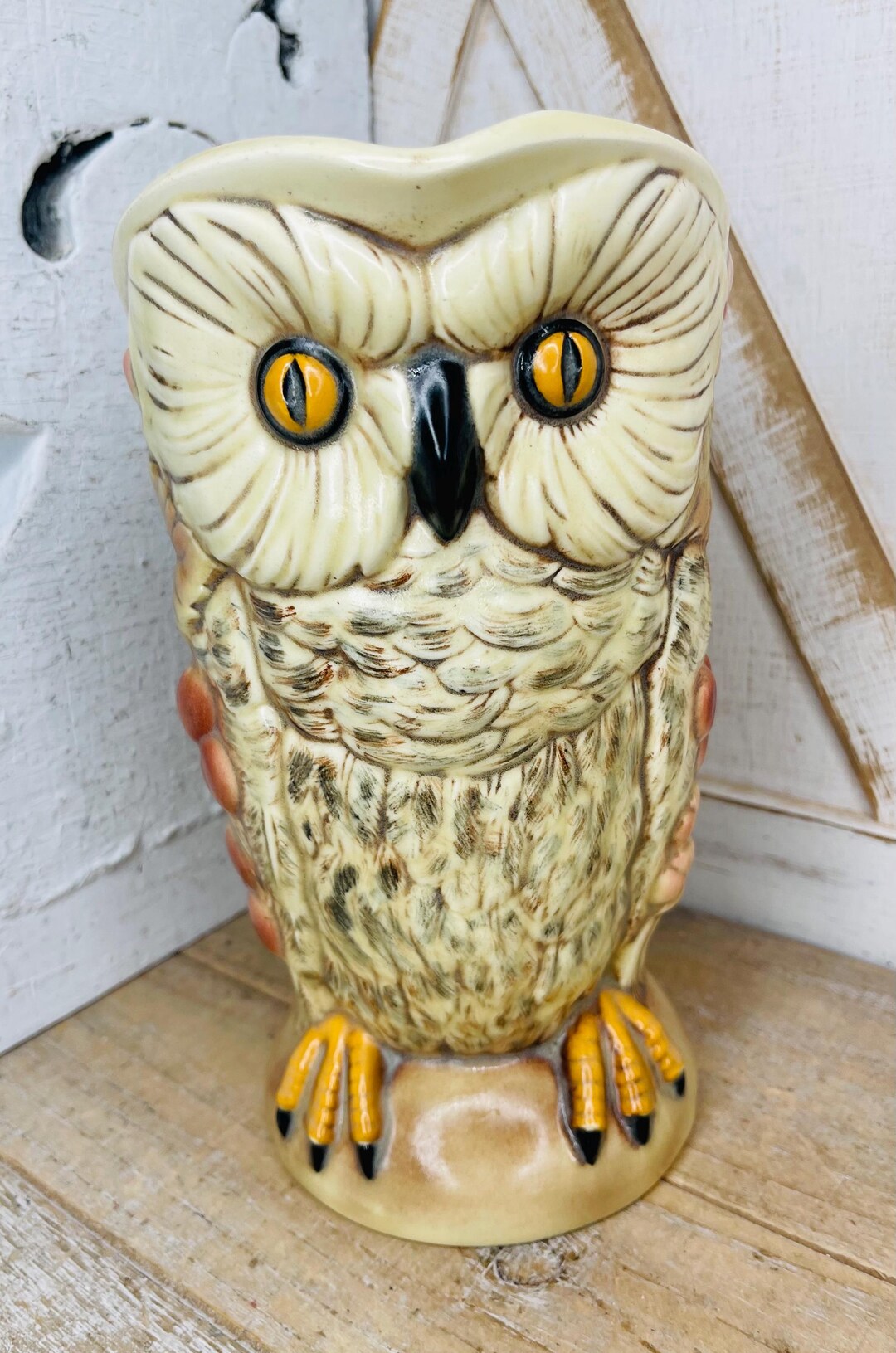 Vintage Ceramic Owl Pitcher, Antique Cermaic Owl Pitcher, Retro Owl ...