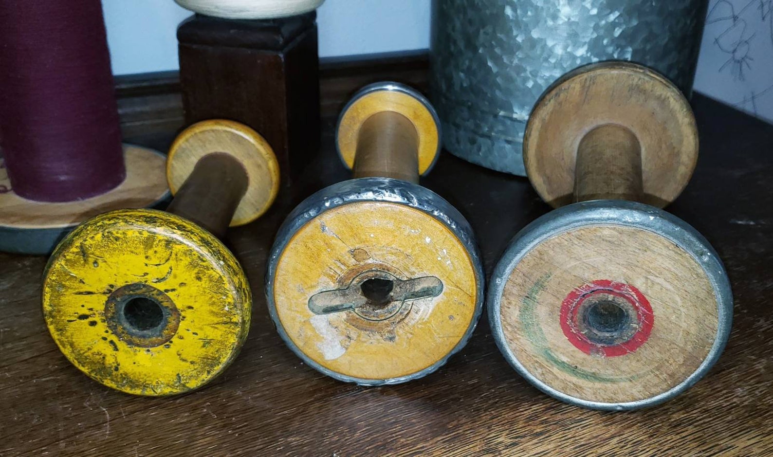 Vintage Wood Industrial Spool Vintage Industrial Farmhouse | Etsy