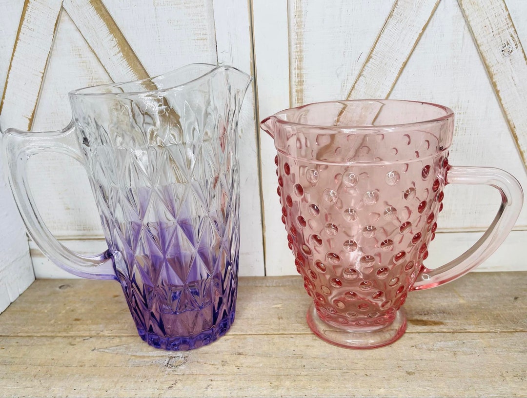 Vintage Pink Glass Pitcher, Sold Separately, Antique Small Pitcher ...