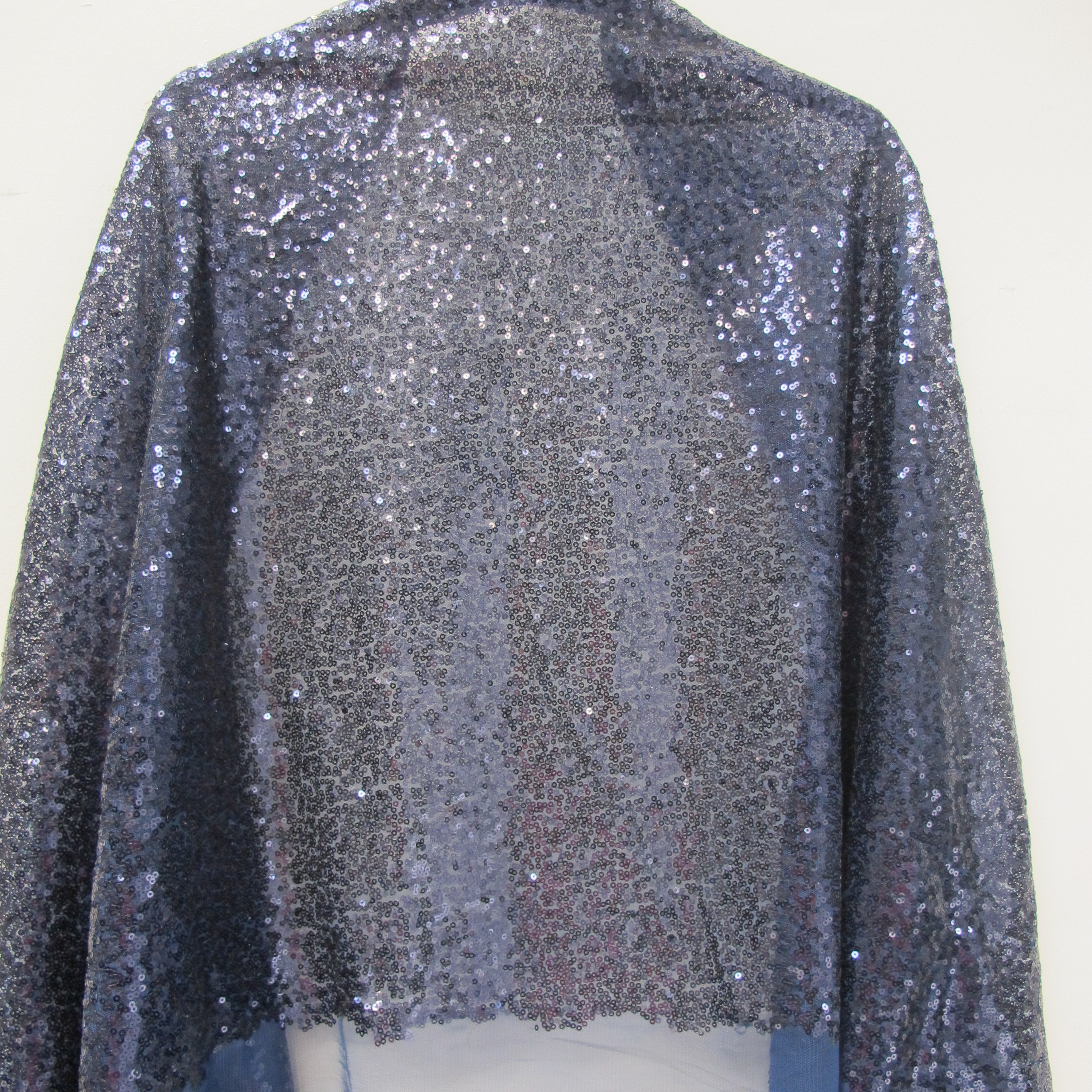 Navy Blue Sequins on Navy Blue Net Wrap Scarf Wedding Party Prom ...