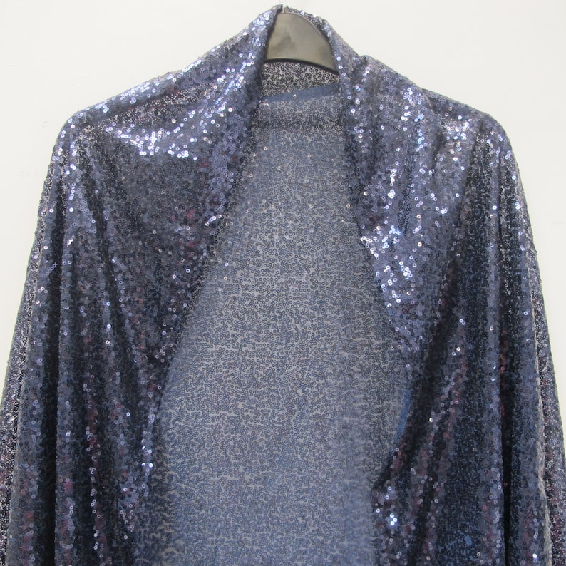 Navy Blue Shrug Covered in Sequins Wrap Scarf Wedding Party Prom ...