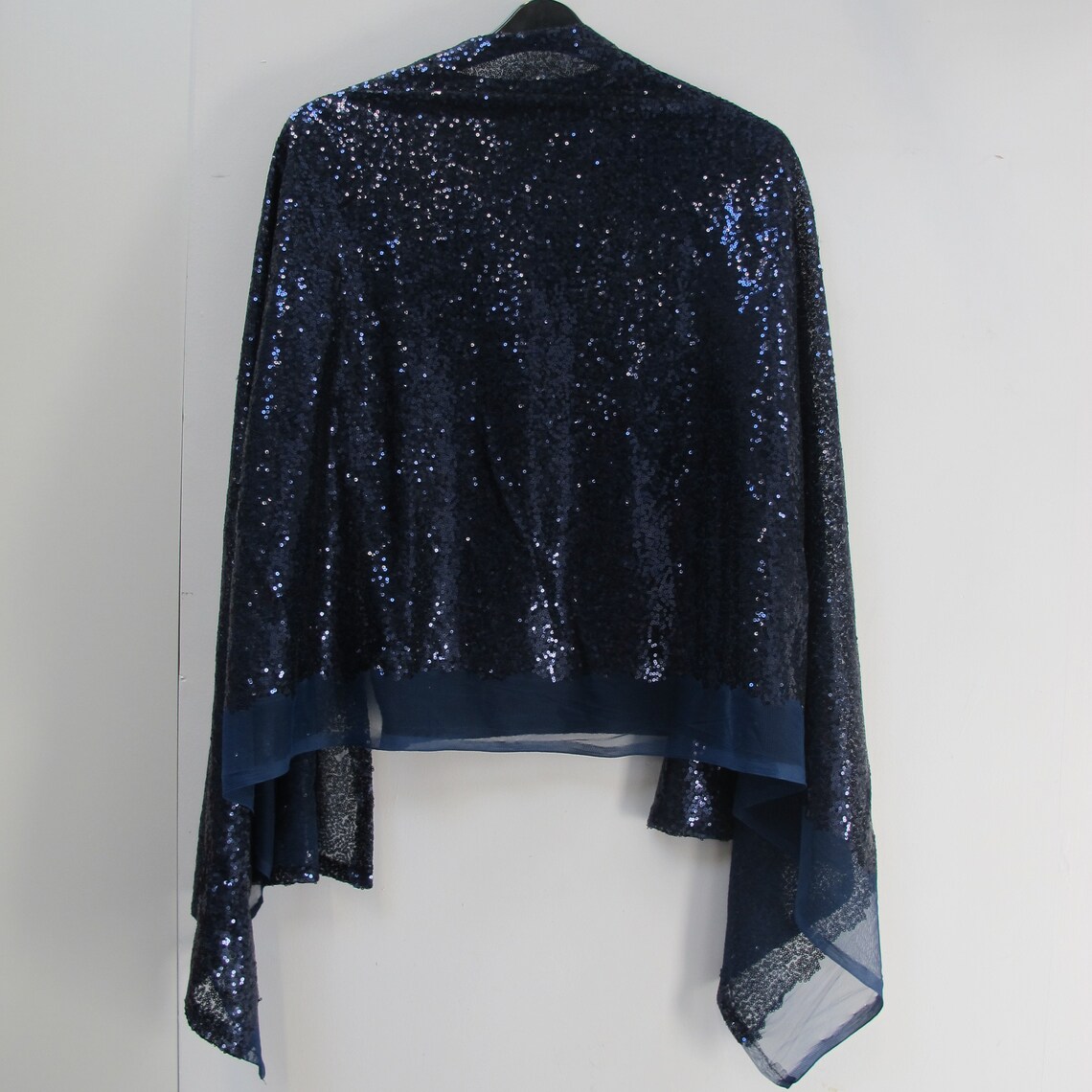 Navy Blue Sequins on Navy Blue Net Wrap Scarf Wedding Party Prom ...