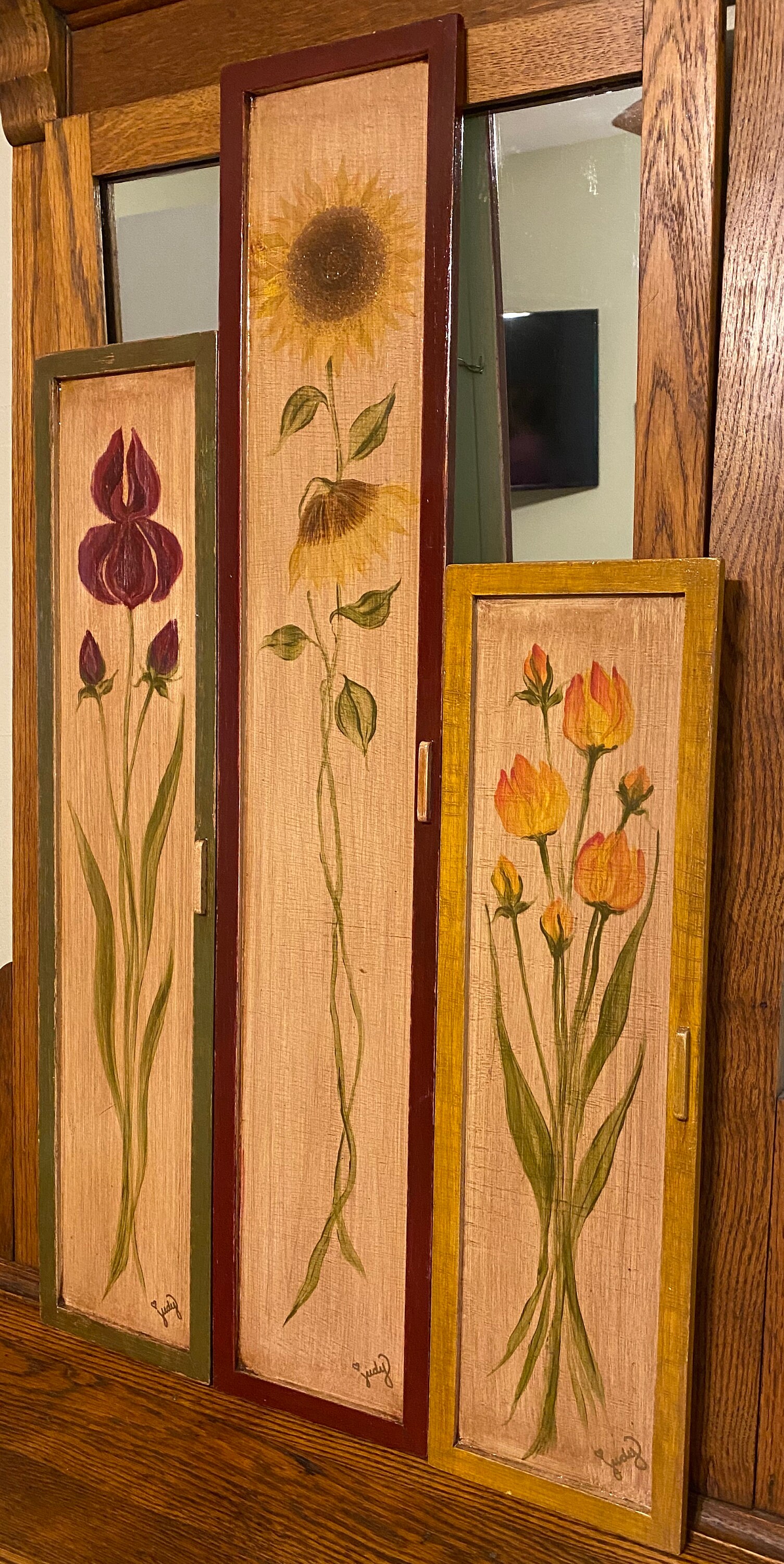 Flowers on Wood Panels - Etsy