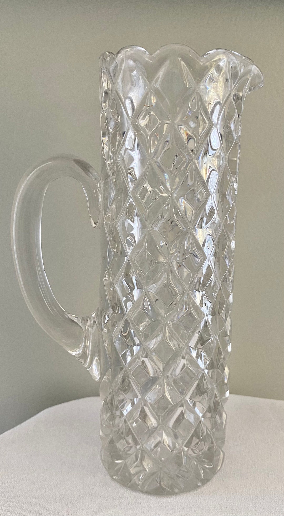 RARE Antique Ca. 1892 U.S. Glass Company Diamond Splendor Tankard ...