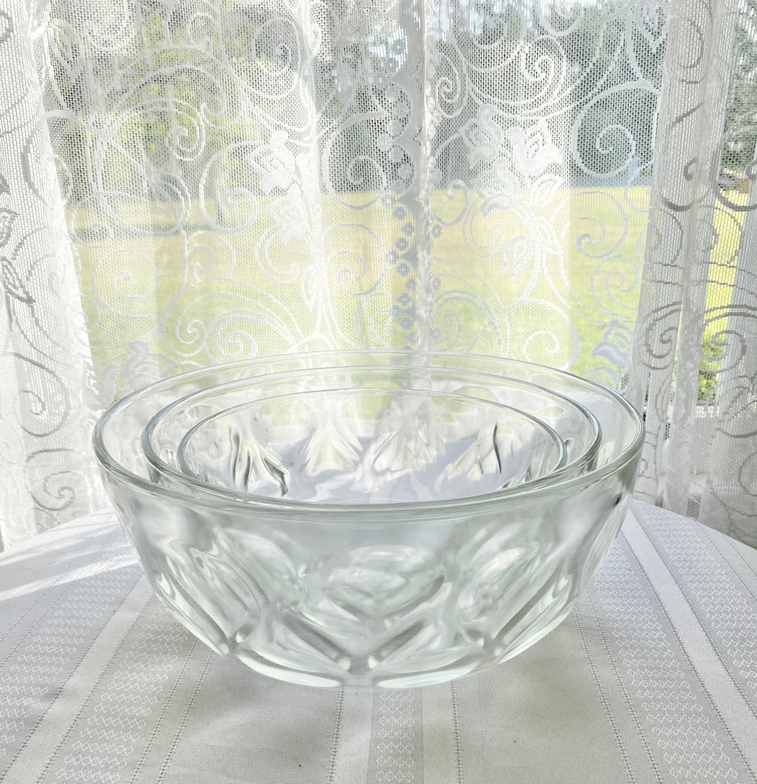 Vintage Pyrex Clear Teardrop Pattern Mixing Bowls One W/lid - Etsy