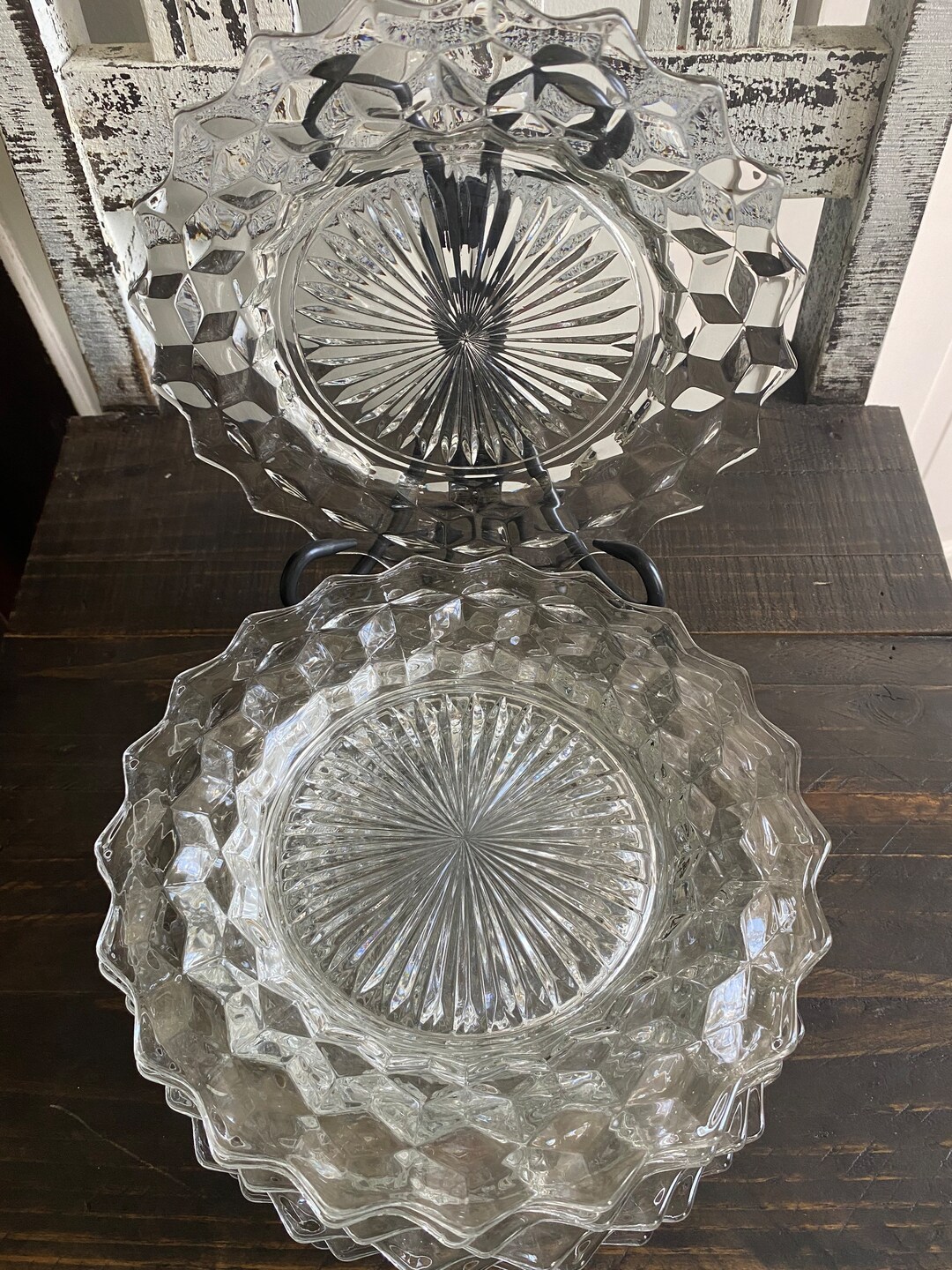 Vintage American Pattern Salad / Dessert Plates by Fostoria Set of Two ...