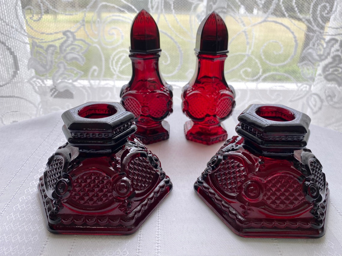 VTG Avon Ruby Red Cape Cod Set Your Choice of Salt & Pepper | Etsy