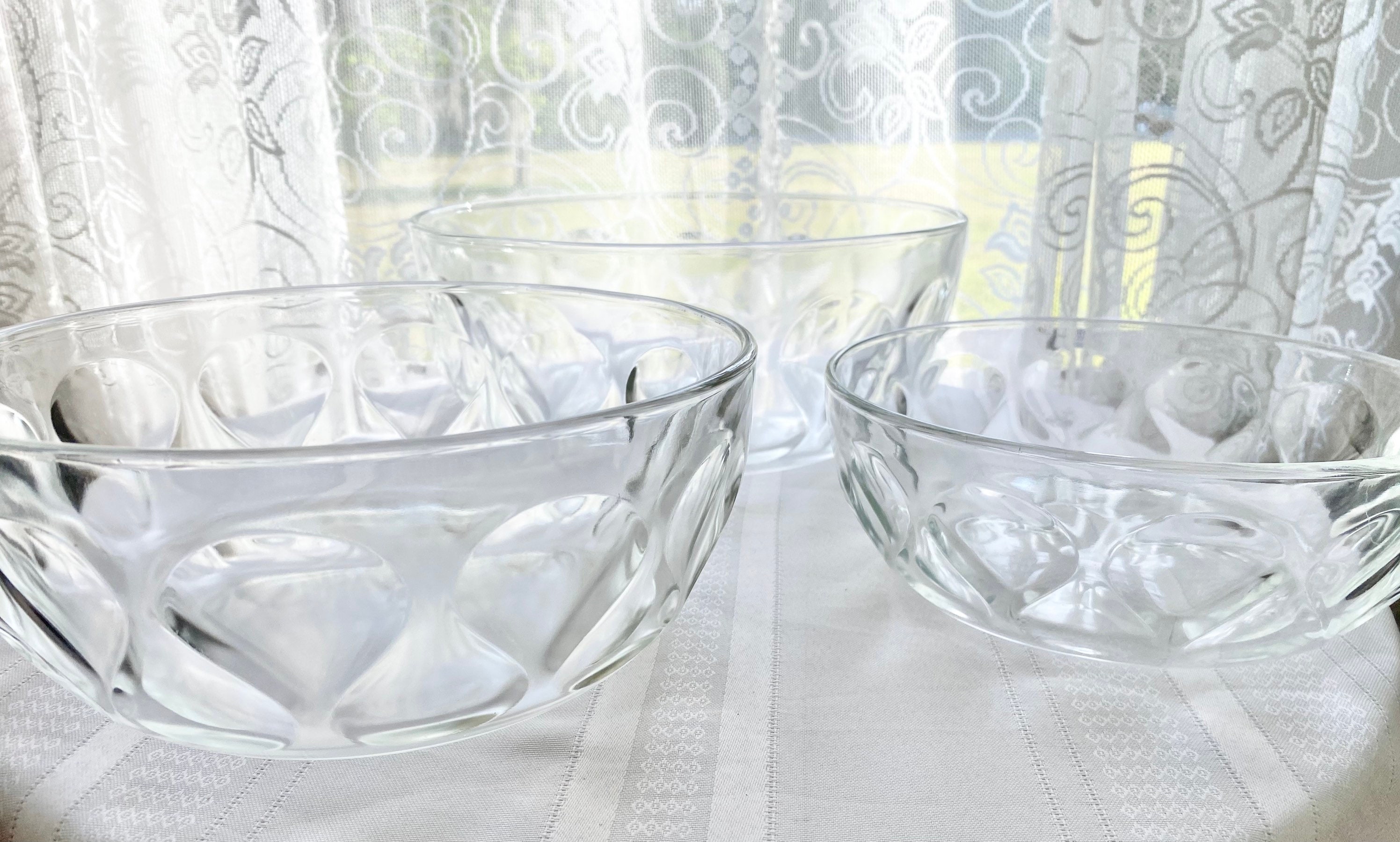 Vintage Pyrex Clear Teardrop Pattern Mixing Bowls One W/lid - Etsy