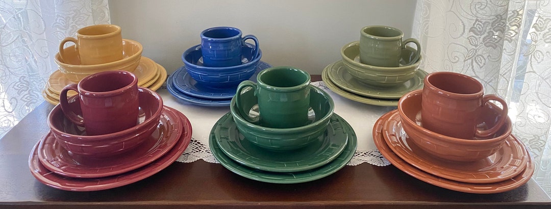 Retired Longaberger Woven Traditions Place Setting of 4 Pieces Your ...